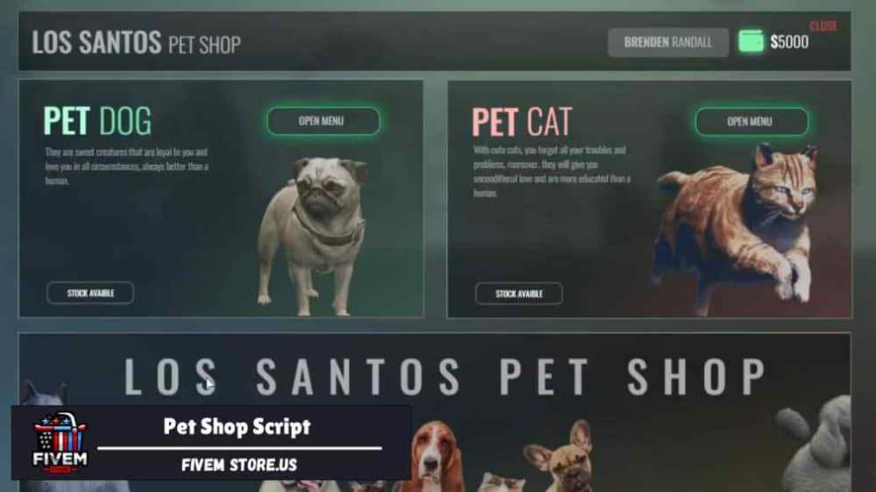 FiveM Pet Shop Script