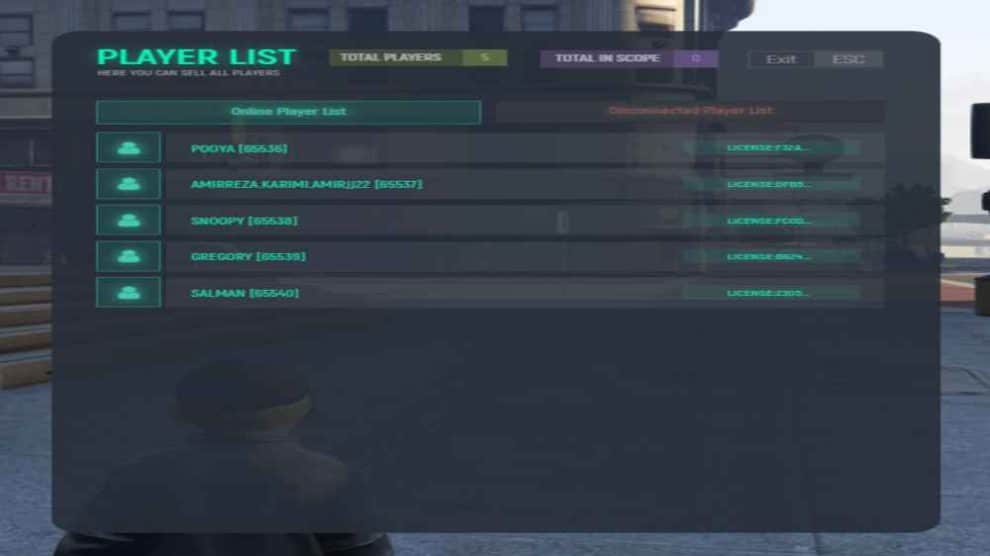 FiveM Player List Menu